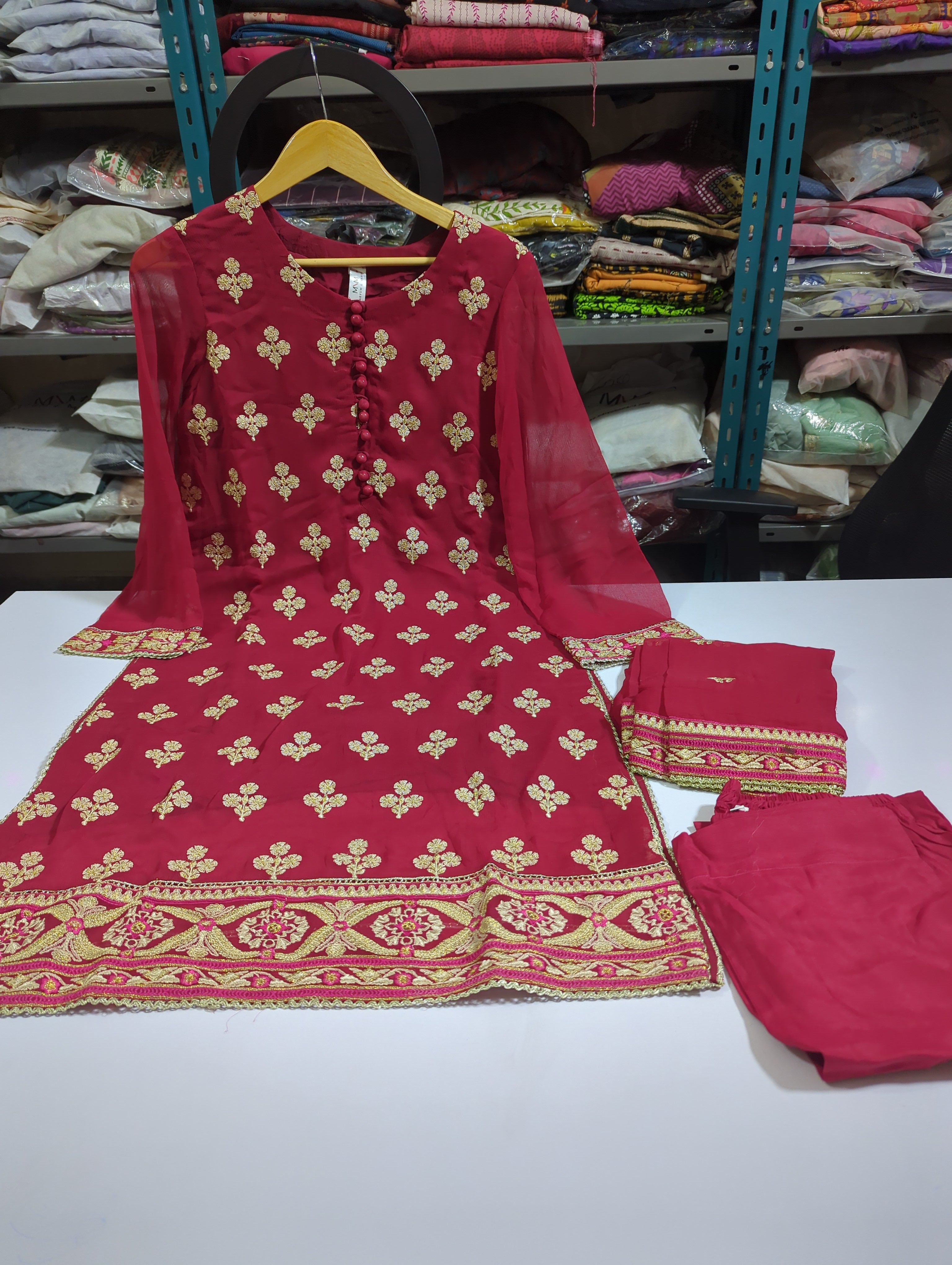 MnM Chiffon 3pcs 378 – Brandedwear by Fatima Nazir